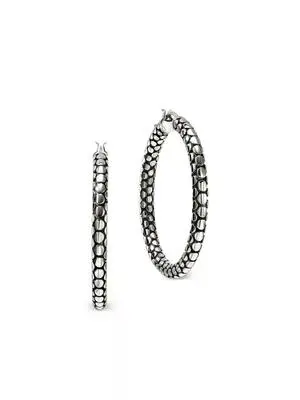 John Hardy Sterling Dot Hoop Earrings - Silver