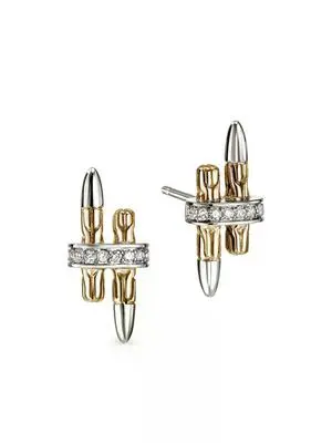 John Hardy Silver Tone Earrings