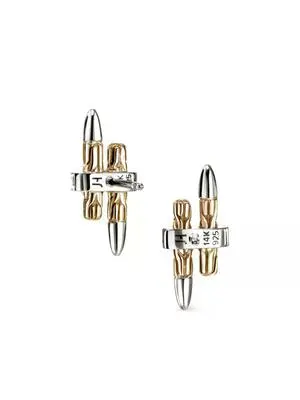 John Hardy 14k Yellow Gold & Sterling Spear Stud Diamond Earrings - Silver