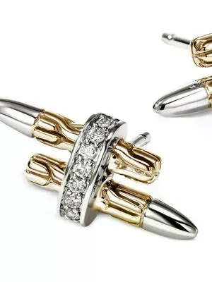John Hardy 14k Yellow Gold & Sterling Spear Stud Diamond Earrings - Silver