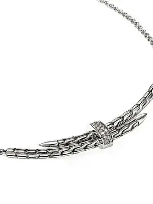 John Hardy Sterling Spear Station Diamond Necklace
