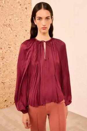 Ulla Johnson Electra Long Sleeve Blouse - Claret