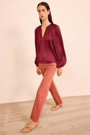 Ulla Johnson Electra Long Sleeve Blouse - Claret