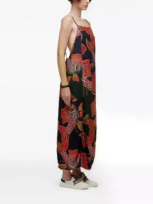 OSKLEN Fish Print Spaghetti Strap Maxi Dress