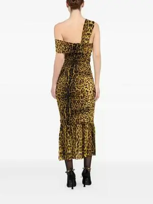 Roberto Cavalli One-shoulder Pleated Dress
