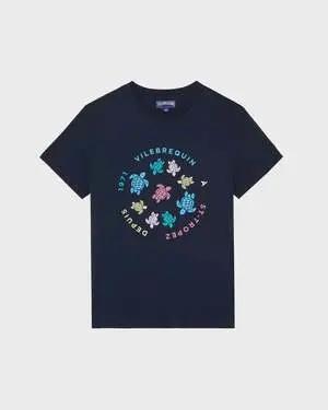 Vilebrequin Cotton Tshirt Tortues Multicolores Tee Shirt Thom - Blue