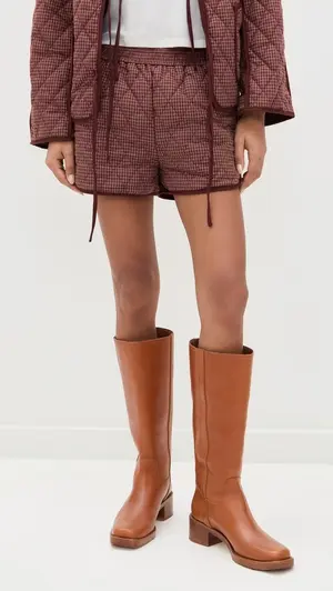 BAILEY ROSE Quilted Check Print Shorts
