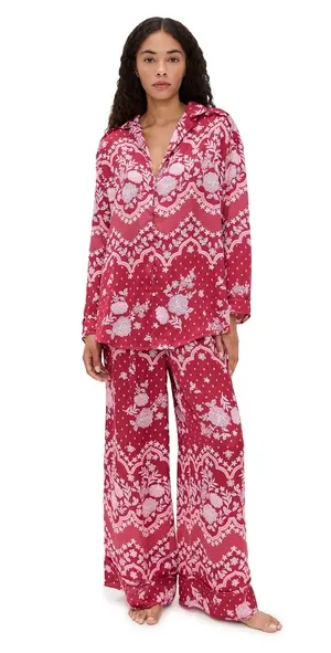 Free People Dreamy Days Pajama Set - Cherry Combo
