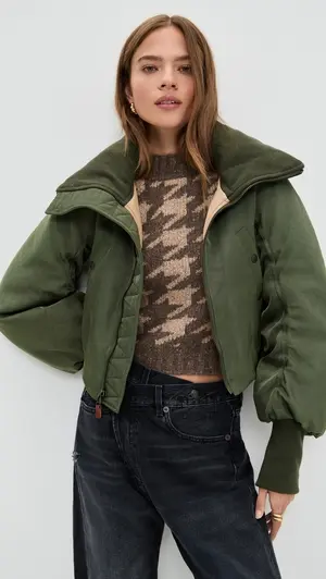 R13 Oversized Padded Flight Jacket