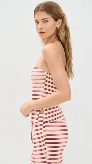 BAILEY ROSE Striped Strapless Terry Top