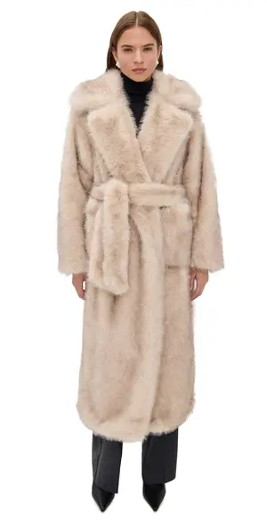 4TH & RECKLESS Schiffer Faux Fur Coat - Beige