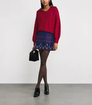 Max & Co. Wool-blend Tartan Mini Skirt