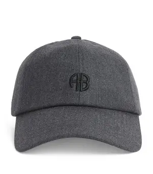 ANINE BING Wool Jeremy Baseball Cap - Grey
