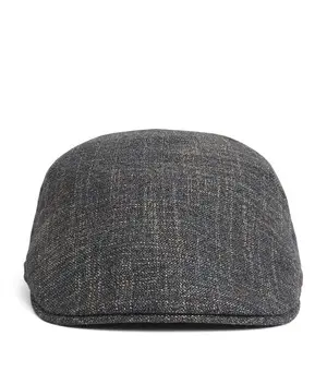 Borsalino Wool And Bamboo Flat Cap - Blue