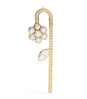 Sophie Bille Brahe Yellow And Diamond Tournesol Single Left Earring - Gold