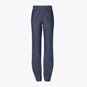 Tory Burch Ankle-zip Cotton Jeans
