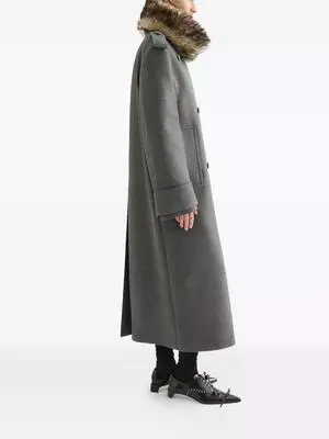 JIL SANDER Fur Collar Double-breasted Coat