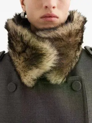 JIL SANDER Fur Collar Double-breasted Coat