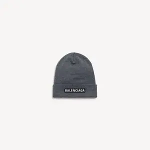 Balenciaga Patch Beanie - Grey & Silver