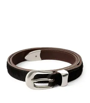Our Legacy Hair-on Hide Leather Belt - Brown