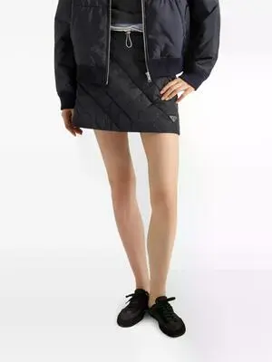 Prada Quilted Mini Skirt - Black