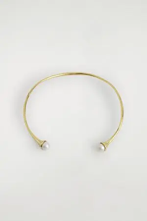 Cos Freshwater Pearl Cuff Necklace - Gold-coloured