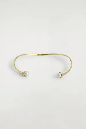 Cos Freshwater Pearl Cuff Necklace - Gold-coloured