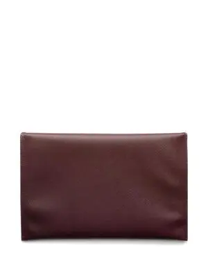 Prada Leather Triangle-logo Clutch - Red