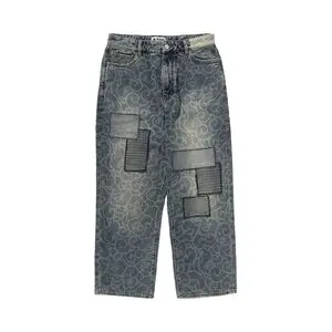 A BATHING APE Cloud Camo Jacquard Upcycled Loose Fit Denim Pants