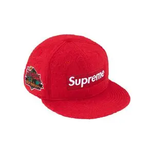 Supreme Mohair Box Logo New Era Cap - Red