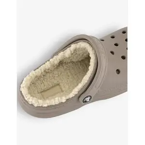 CROCS Classic Shearling-lined Rubber Clogs - Mushroom Bone