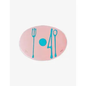 FISH DESIGN BY GAETANO PESCE Tables Mates Resin Cutlery Placemat 50cm - Light Ruby Turquoise