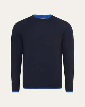 Gabriela Hearst Wells Cashmere-silk Crewneck Sweater - Navy/cobal