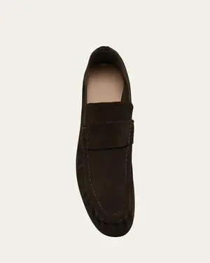 THE ROW Suede Penny Loafers - Lacquer Brown