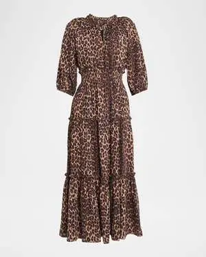 RAILS Rails Caterine Leopard-Print Tiered Maxi Dress