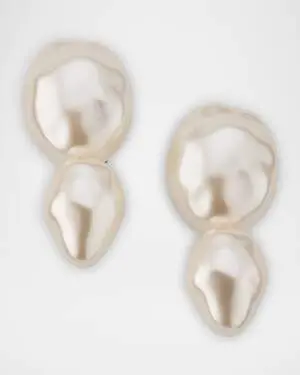 Lele Sadoughi Double Drop Earrings - Pearl