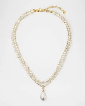 Lele Sadoughi Layered Beaded Necklace - Pearl