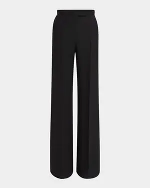 Valentino Garavani High-rise Wide-leg Crepe Pants - Black