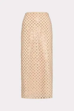 MILLY Rosemary Sequin-embroidered Skirt