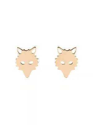 Ginette Ny 18k Rose Wolf Stud Earrings - Gold