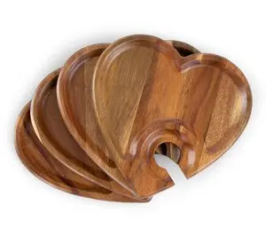 TOSCANA Heart Shaped Wine Appetizer Plate Set O F 4 - One-color