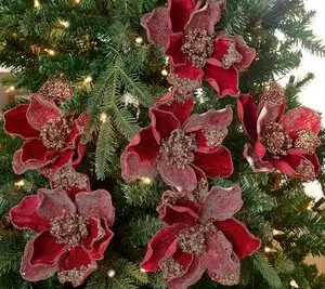 VALERIE PARR HILL Set Of 6 Glittered Magnolia Clips Valerie - One-color