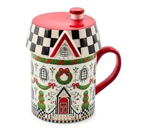 MACKENZIE-CHILDS Holly Village Ceramic Lidded M G - One-color