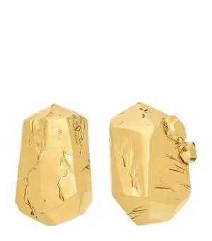 Saint Laurent Cristalline Clip-on Earrings - Metallic