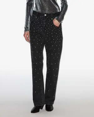 MARANT ETOILE Brinsa Studded Straight Leg Jeans