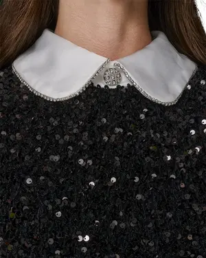 Karl Lagerfeld Paris Sequinned Collared Dress