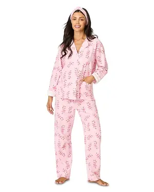 PJ Salvage Pj Savage Printed Flannel Pajama Set - Baby Pink