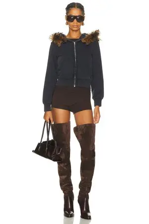 Acne Studios Fuma Zip Up Sweatshirt - Rust Brown
