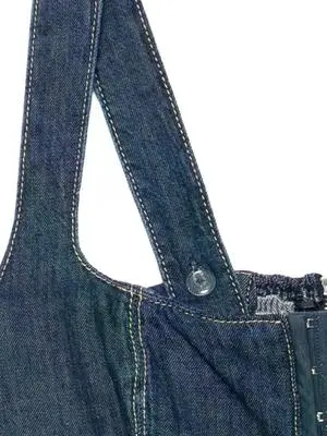 REFORMATION Tagliatelle Denim Top