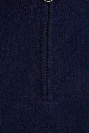 WE NORWEGIANS Blefjell Cashmere Half-zip Sweater - Navy